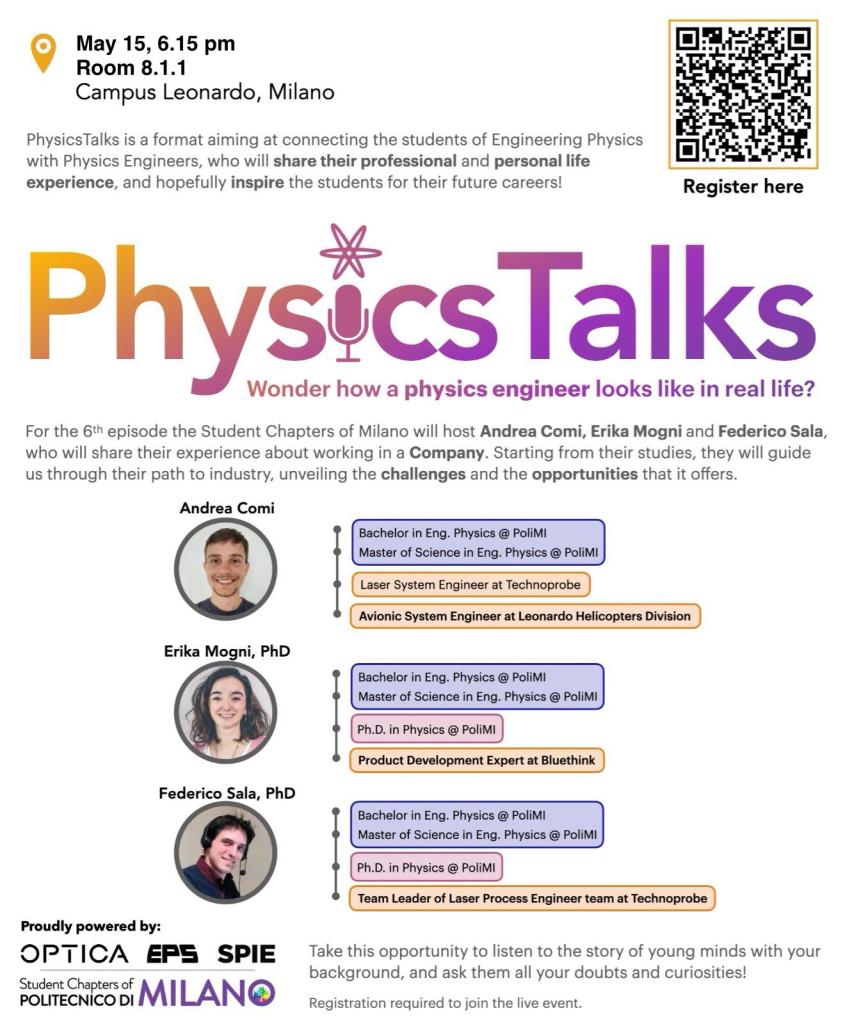Physics Talks VI. the Path to Industry – Student Chapters of ...